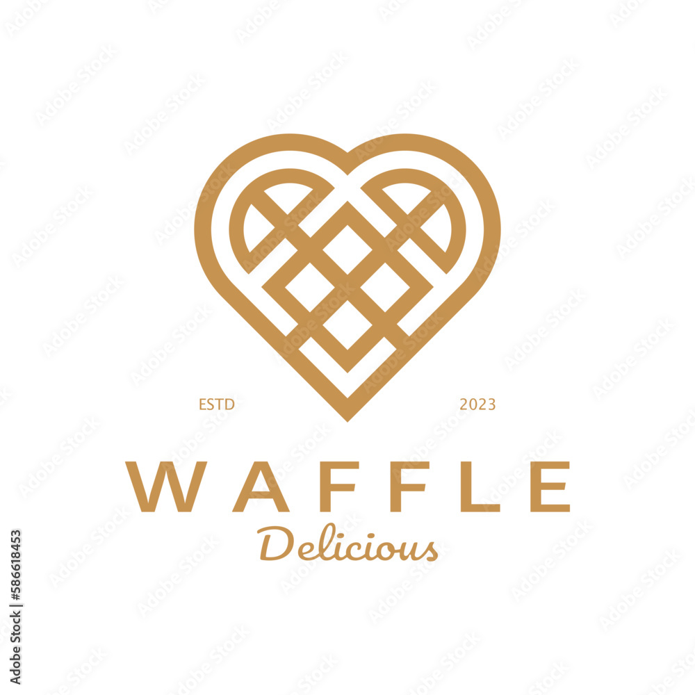waffle logo simple illustration design,for pastry shop,emblem,badge ...