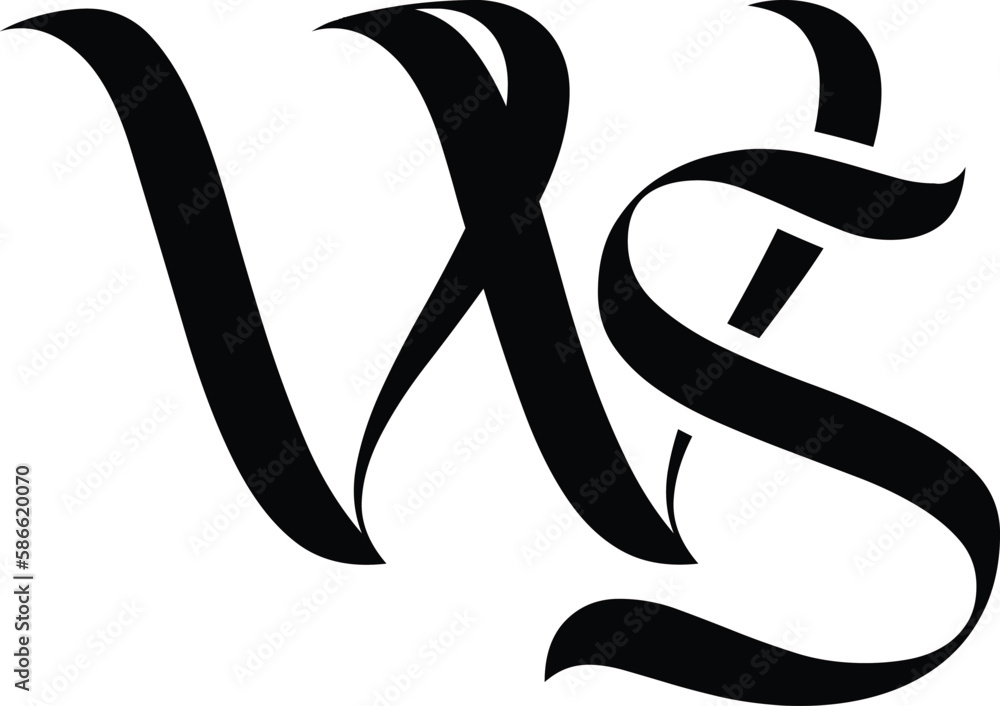 Vetor de WS Vector Illustrator format logo with elegant and minimalist ...