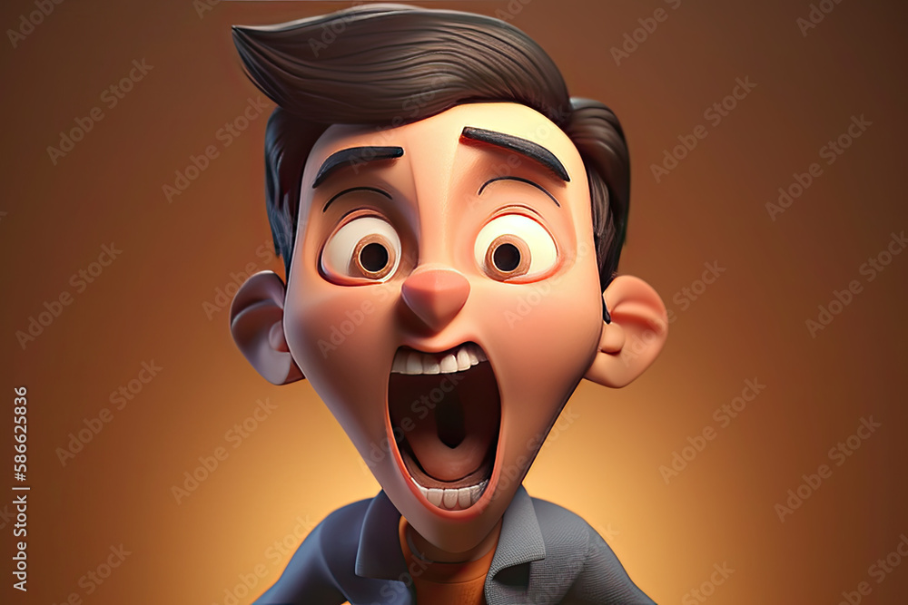 Illustration of a cartoon angry child shout with mouth wide open ...