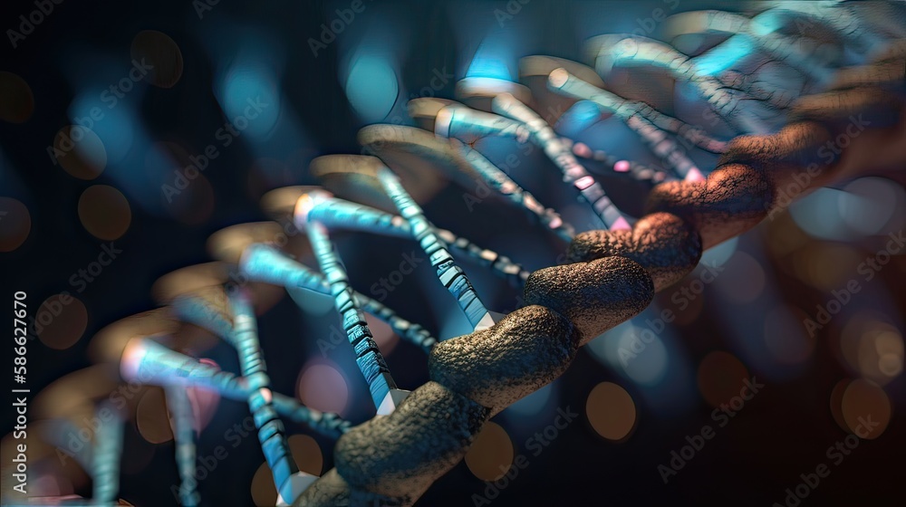 Molecule of DNA, double helix, 3D illustration. Genetic mutation and ...