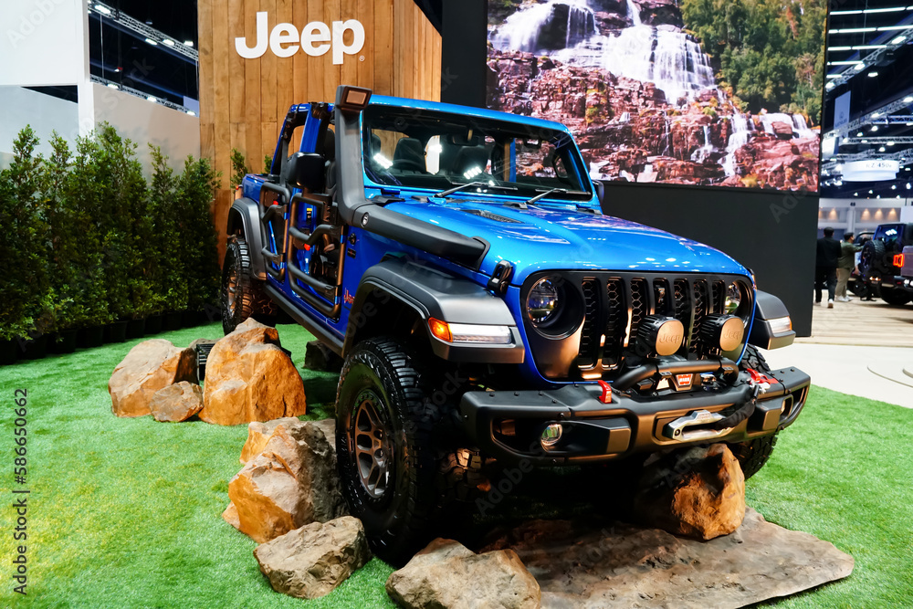 Bangkok, Thailand - 27 March 2023: jeep wrangler 4x4 at the BANGKOK ...