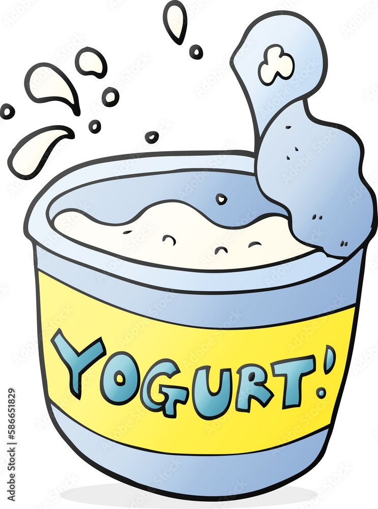 cartoon yogurt Stock Illustration | Adobe Stock