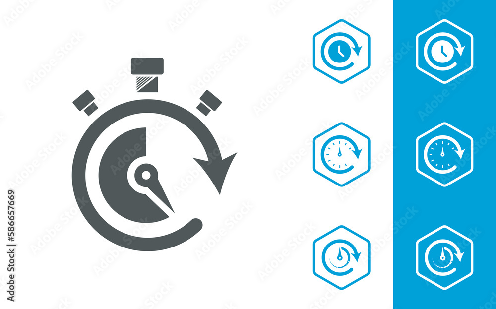 Stopwatch icons are designed in a simple. stop watch timer flat vector ...