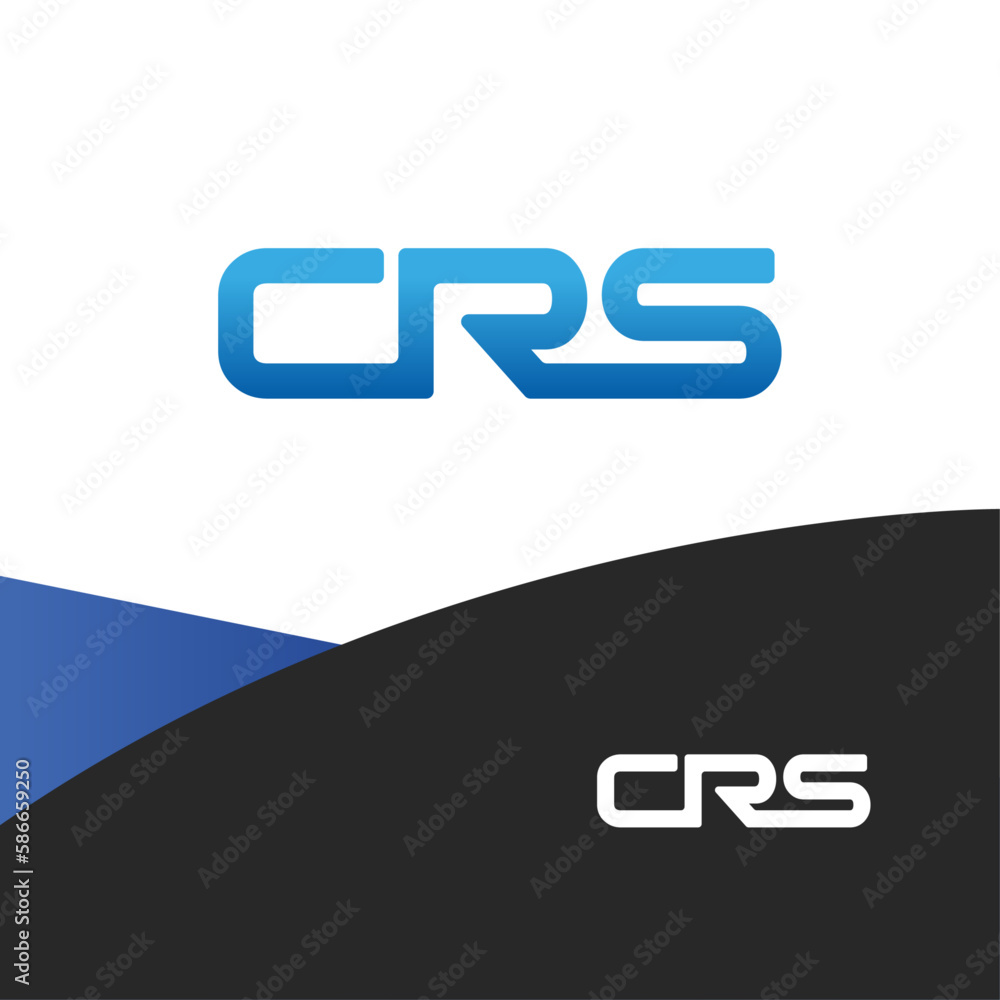 letter CRS logo with all letters connected and with rounded corner in ...