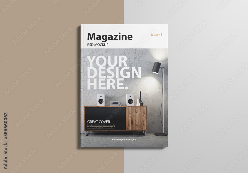 Magazine Cover Mockup Stock Template | Adobe Stock