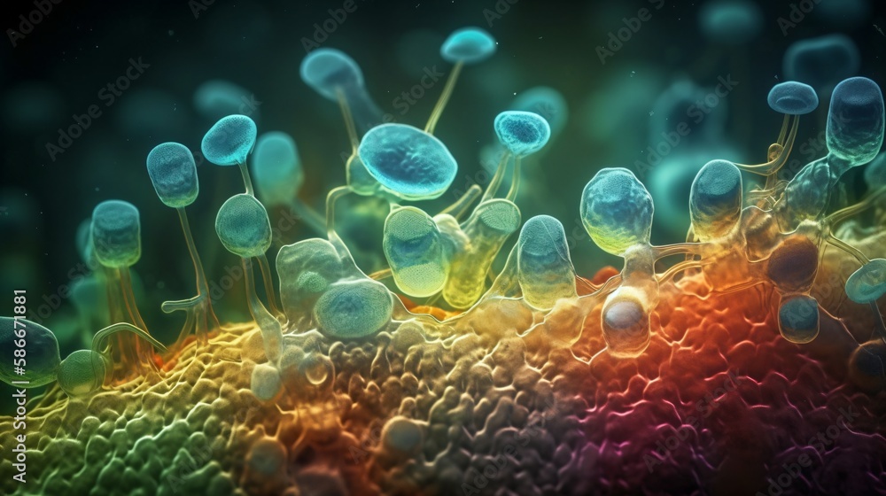 microscopic view of yeast candida auris, generative ai Stock Illustration | Adobe Stock