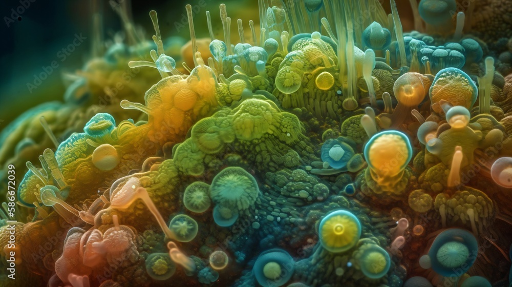 microscopic view of yeast candida auris, generative ai Stock Illustration | Adobe Stock