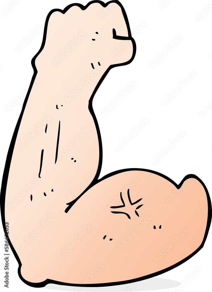flexing bicep cartoon Stock Illustration | Adobe Stock