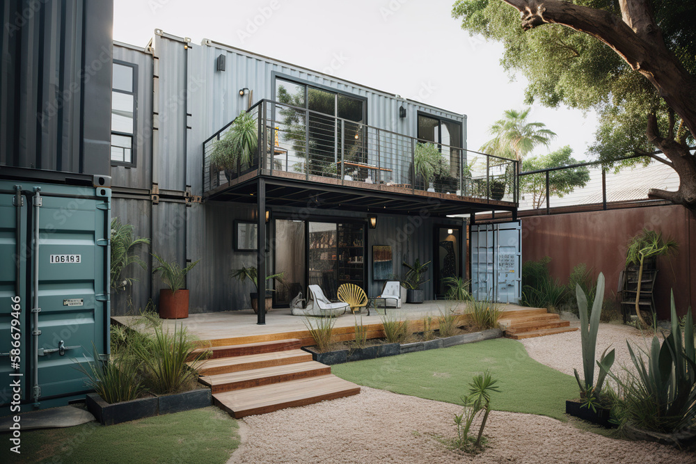 Sustainable container home design. Creative architecture using ...