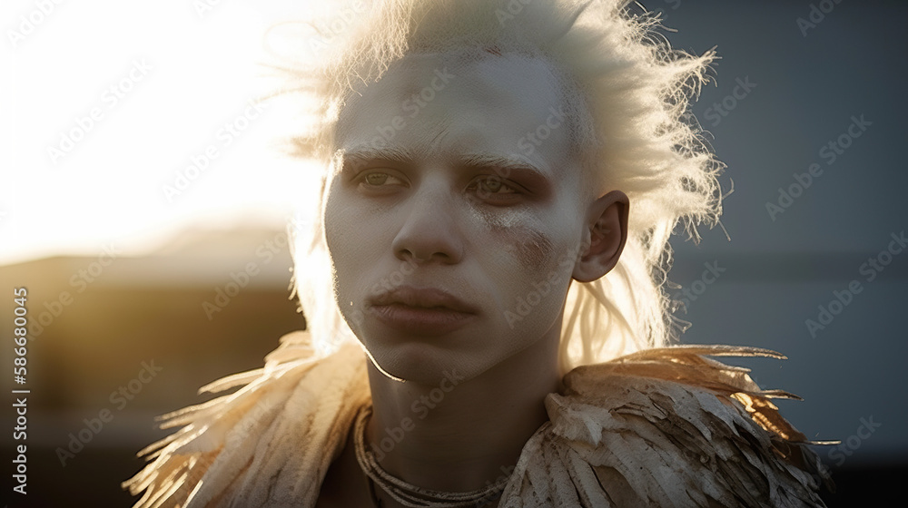 Unforgettable portrait of an albino indigenous. The stunning beauty and ...
