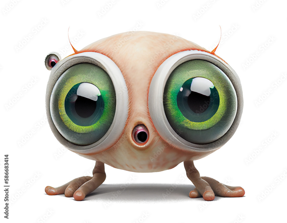 big eyed alien on a transparent background For decorating projects ...