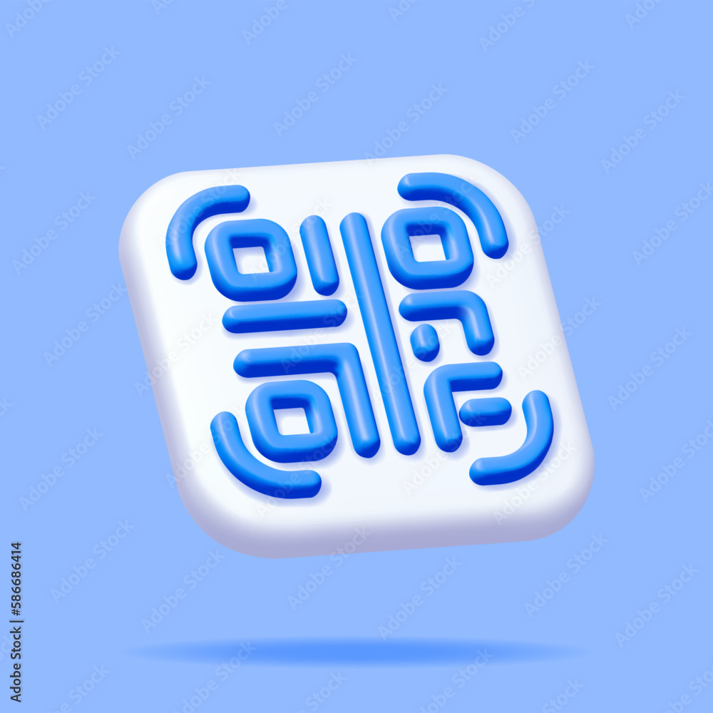 3d QR Code Icon Isolated. Render Modern QR Code Symbol. Concept of ... 3d QR Code Icon Isolated. Render Modern QR Code Symbol. Concept of ...