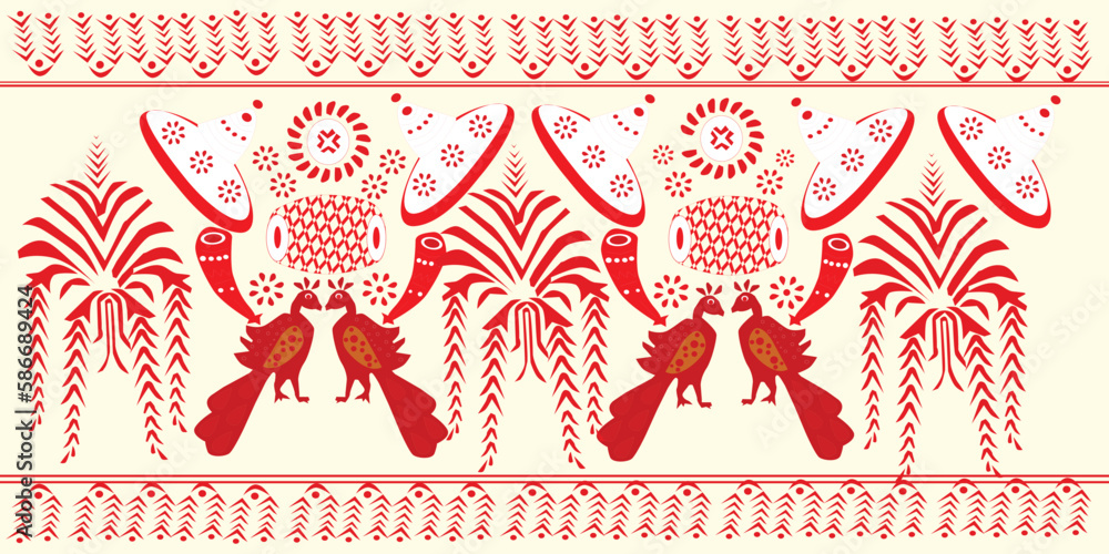 Póster tribal pattern ( assamese pattern ) of northeast india which is ...