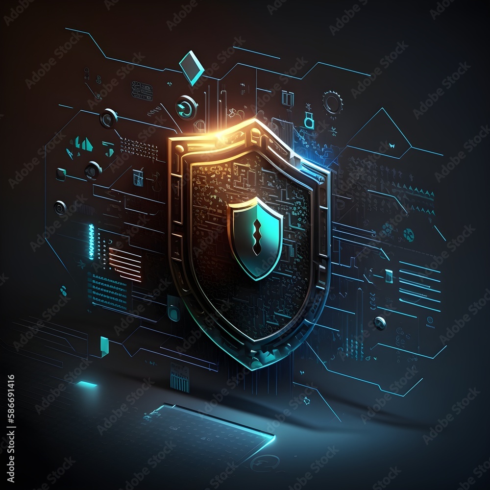 Powerful Cybersecurity: Ultimate Data Protection - A shield graphic ...