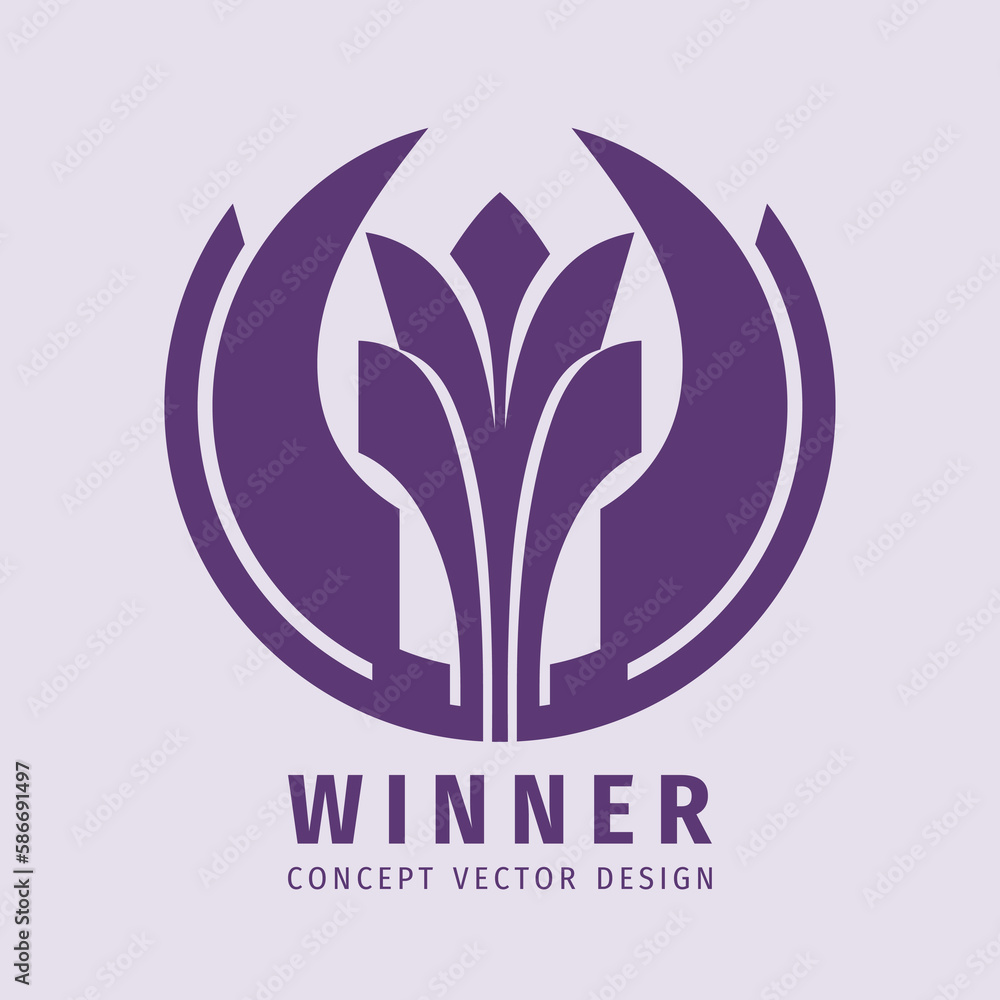 Award vector logo template concept illustration in flat style. Victory ...