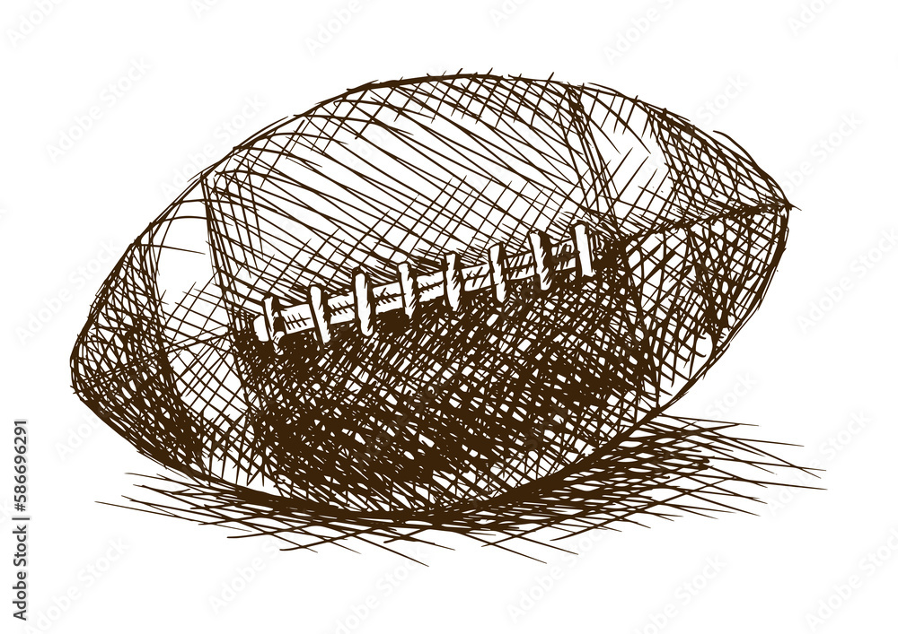 Football ball hand drawn sketch style PNG illustration with transparent ...