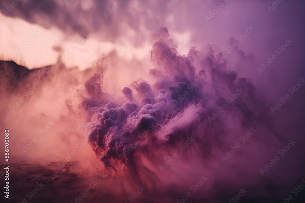 dreamy and surreal background with wispy clouds of smoke rising from ...