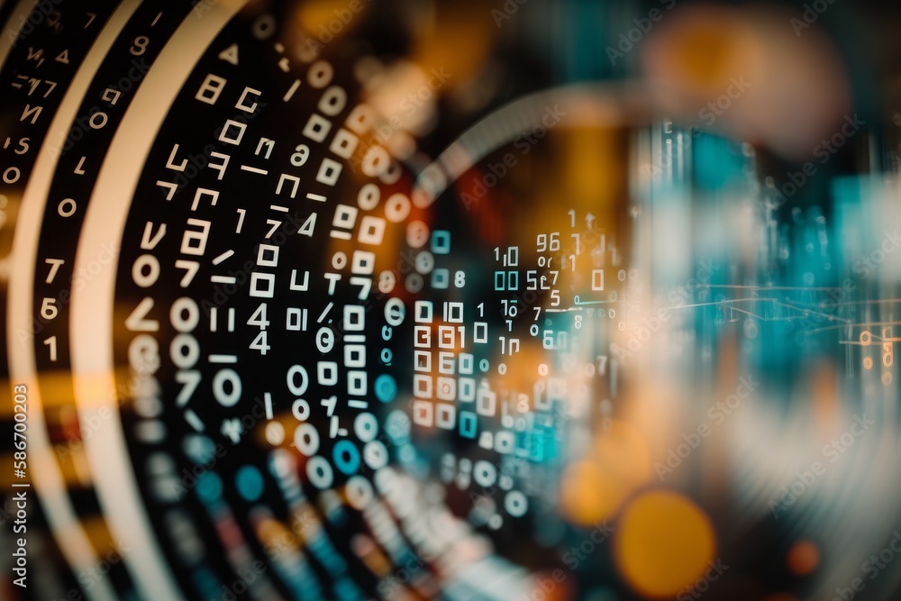 abstract image of a maze of numbers and charts in circles created with ...