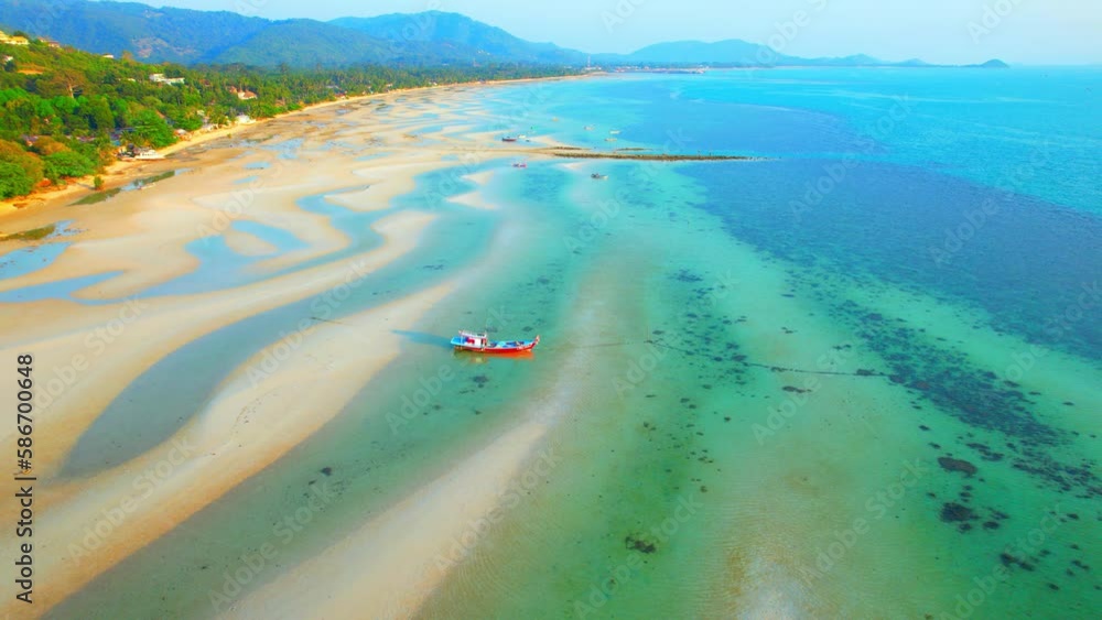 As the tide recedes, a stunning natural phenomenon is revealed as seen ...