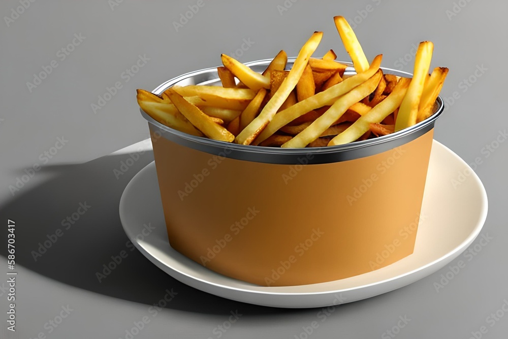 French fries , fastfood, logo, and drawn vector illustration realistic ... French fries , fastfood, logo, and drawn vector illustration realistic ...