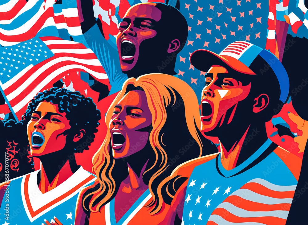 People of different generations sing the national anthem in support and ...