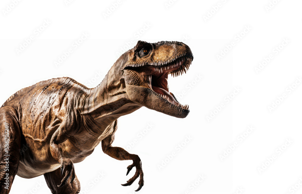 T-Rex dinosaur isolated on white background. Ai generated. Stock ...