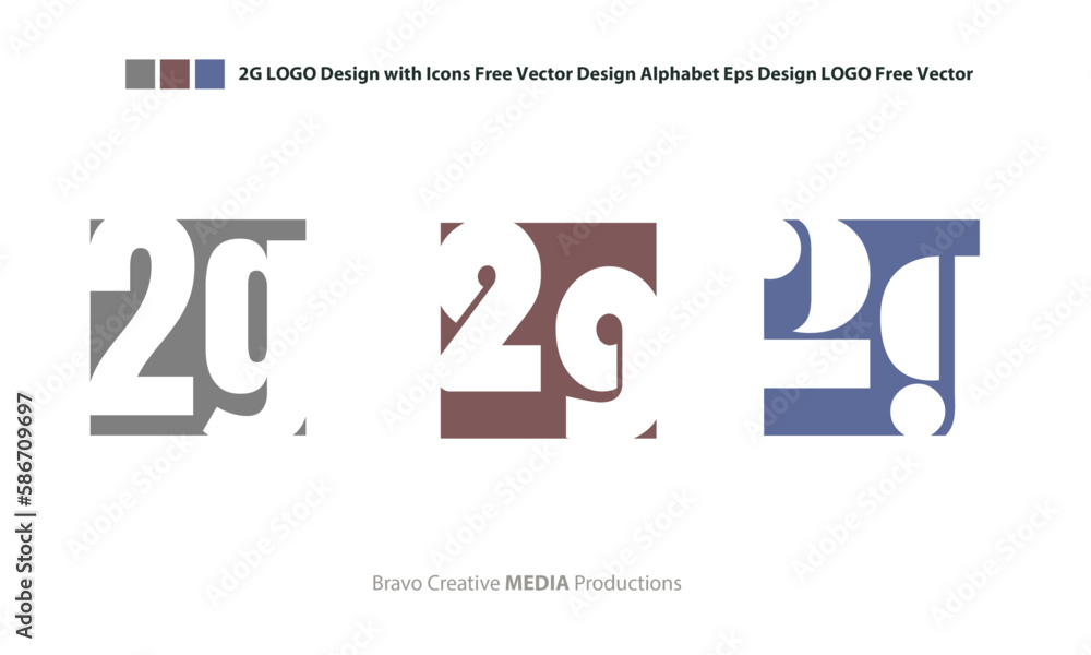 2G LOGO Design with Icons Free Vector Design Alphabet Eps Design LOGO ...