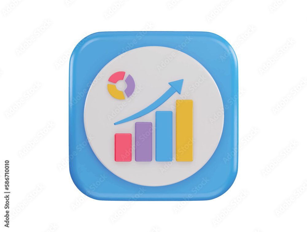 pie chart and bar chart icon 3d rendering vector illustration Stock ...