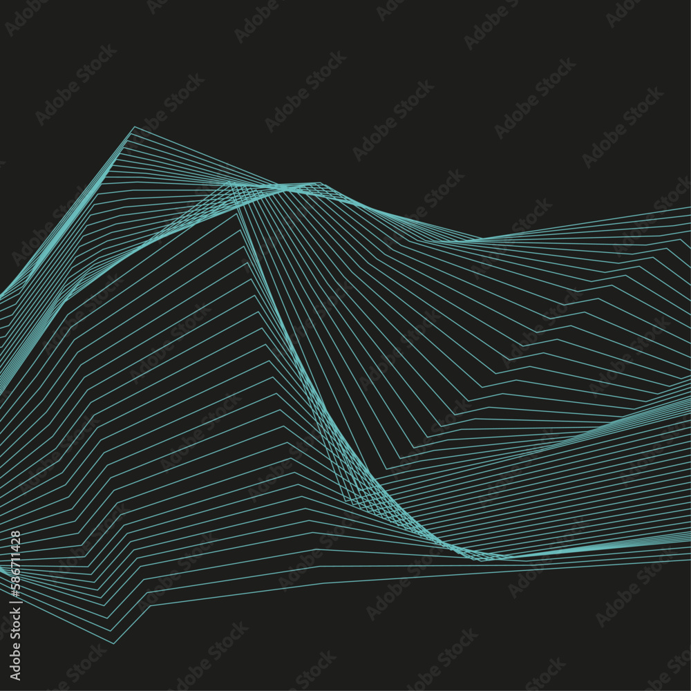 Abstract background with lines. Texture with distorted waves. Vector ...
