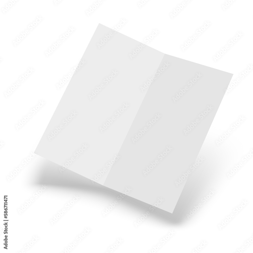 Template blank two fold paper leaflet on gray background. Vector mock ...
