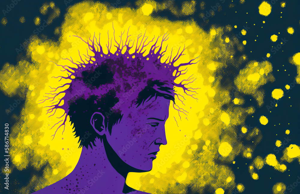 This image shows a person with an exaggerated expression of itchiness ...