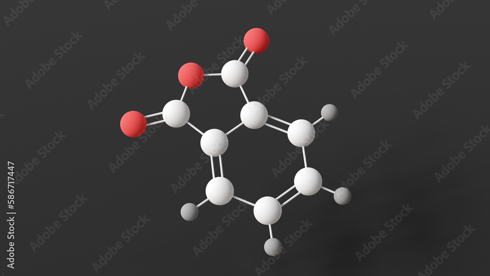 phthalic anhydride molecule, molecular structure, anhydride of phthalic ...