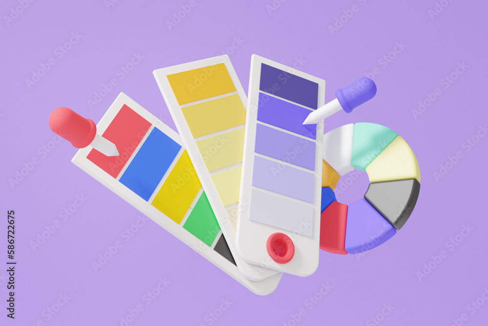 3D tool suck catalog colors palette guide icon use in design program ...