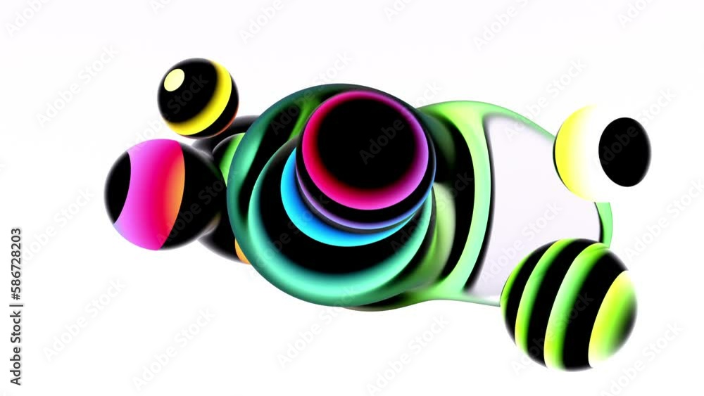 3d render with abstract art surreal alien substance based on deformed ...