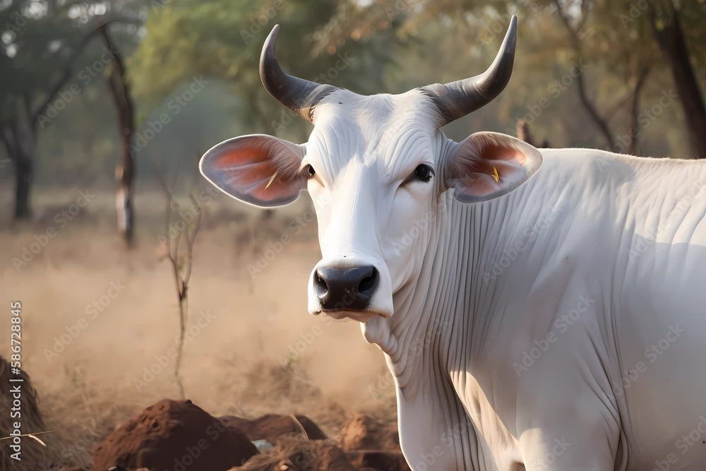 Zebu - India and Africa - A domesticated cattle species known for its hump and drought-resistant ...
