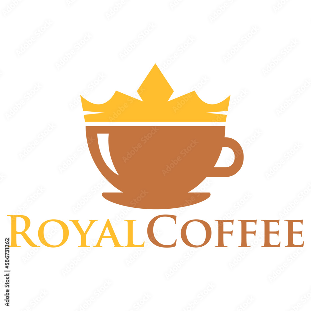 Modern flat design simple minimalist royal king coffee logo icon design ...