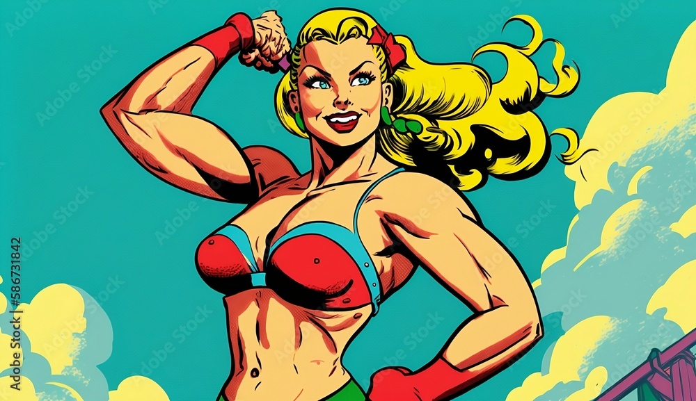 Vintage Advertising Poster Bikini Rescue Girl Pop Art Retro Comics Halftone Comic Pop Art