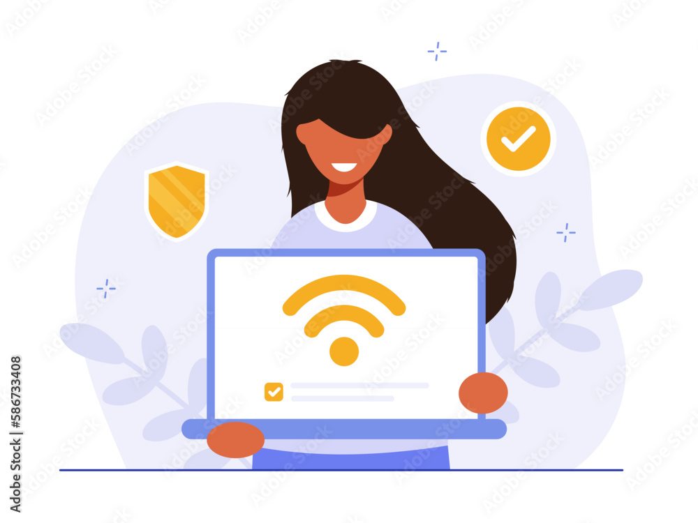 Concept of mobile network, wireless Internet connection technology ...