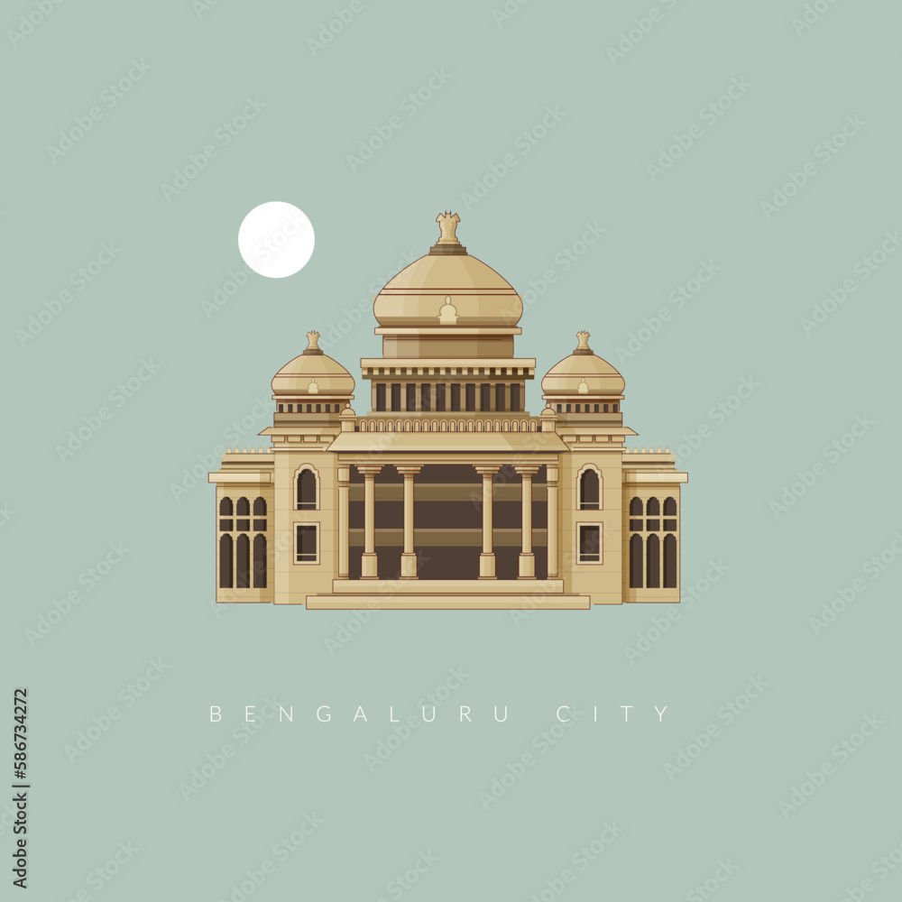 Bangalore City Icon - Vidhana Soudha Icon Illustration Stock Vector ...