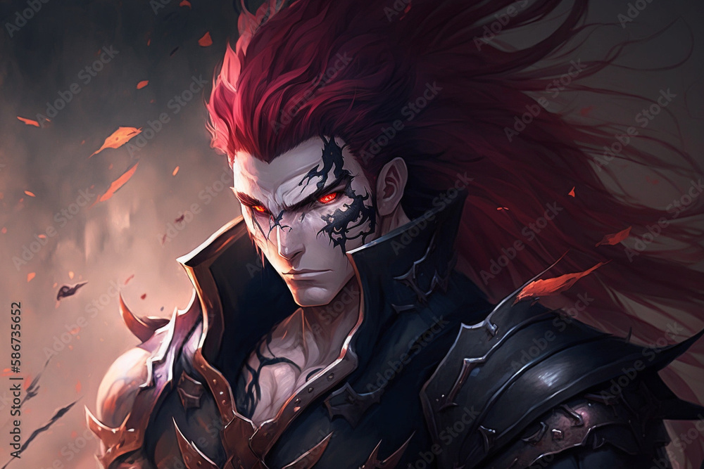 Lycan red blood eyes strong warrior solo leveling style Stock ...