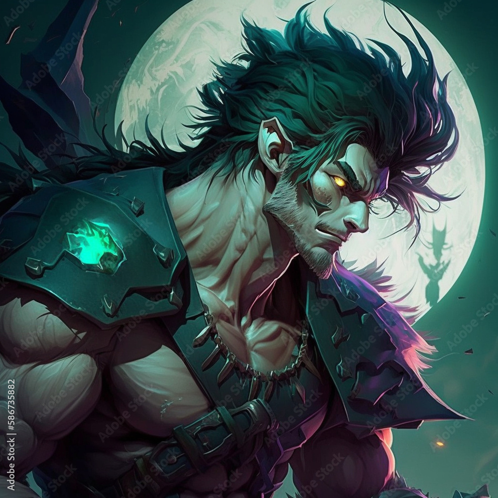 Great warrior lycan with fire eyes solo leveling style Stock ...