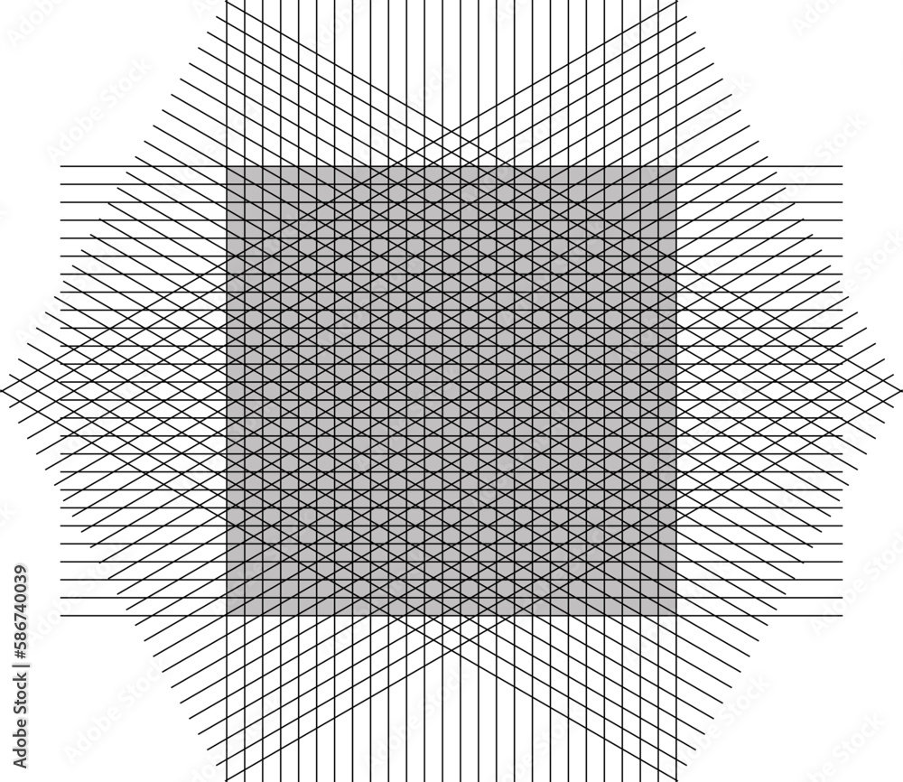 Perspective grid construction making logotype objects line in shape ...