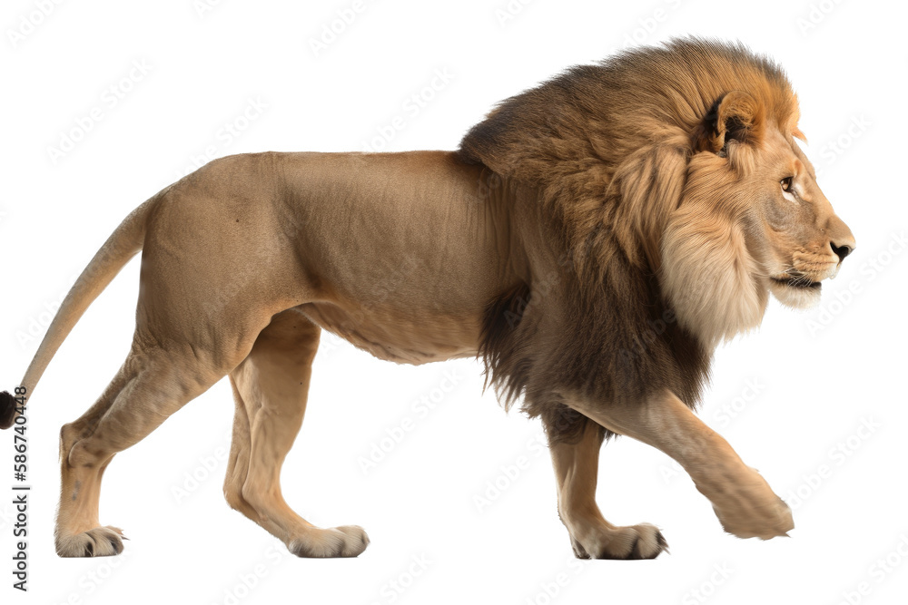 Lion Walking Side View A Lioness Walking, Motion Blur, Side View