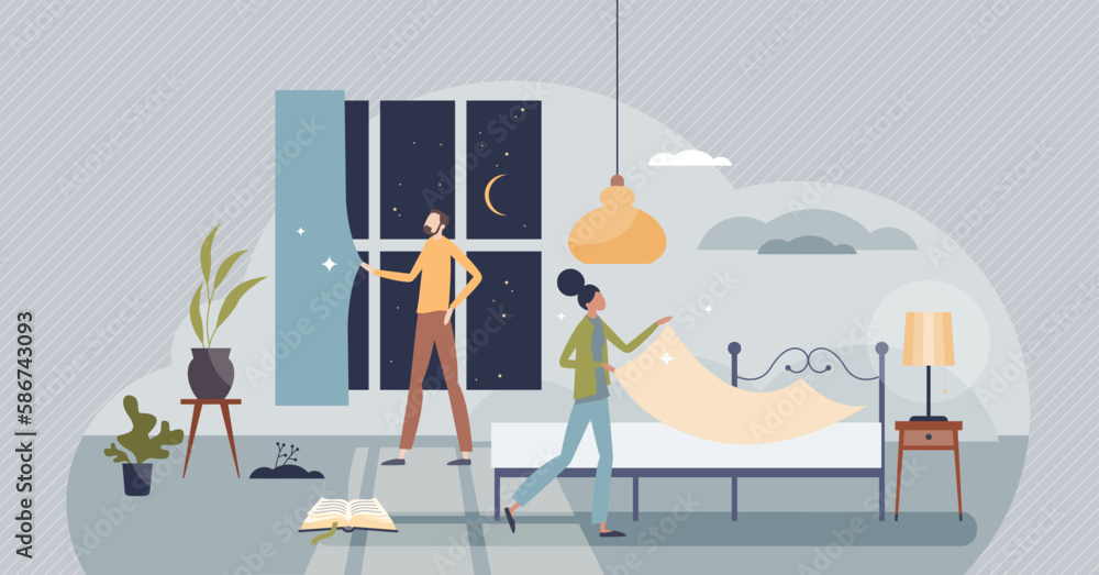 Sleep hygiene as routine action for better sleep quality tiny person ...