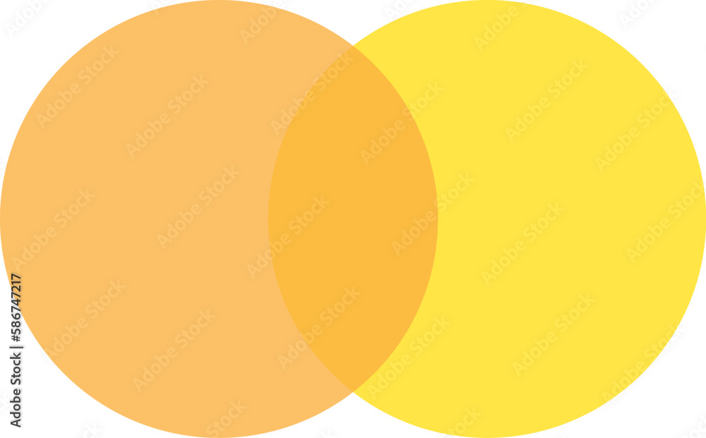 2 yellow and orange color circles background with overlap layer. For ...
