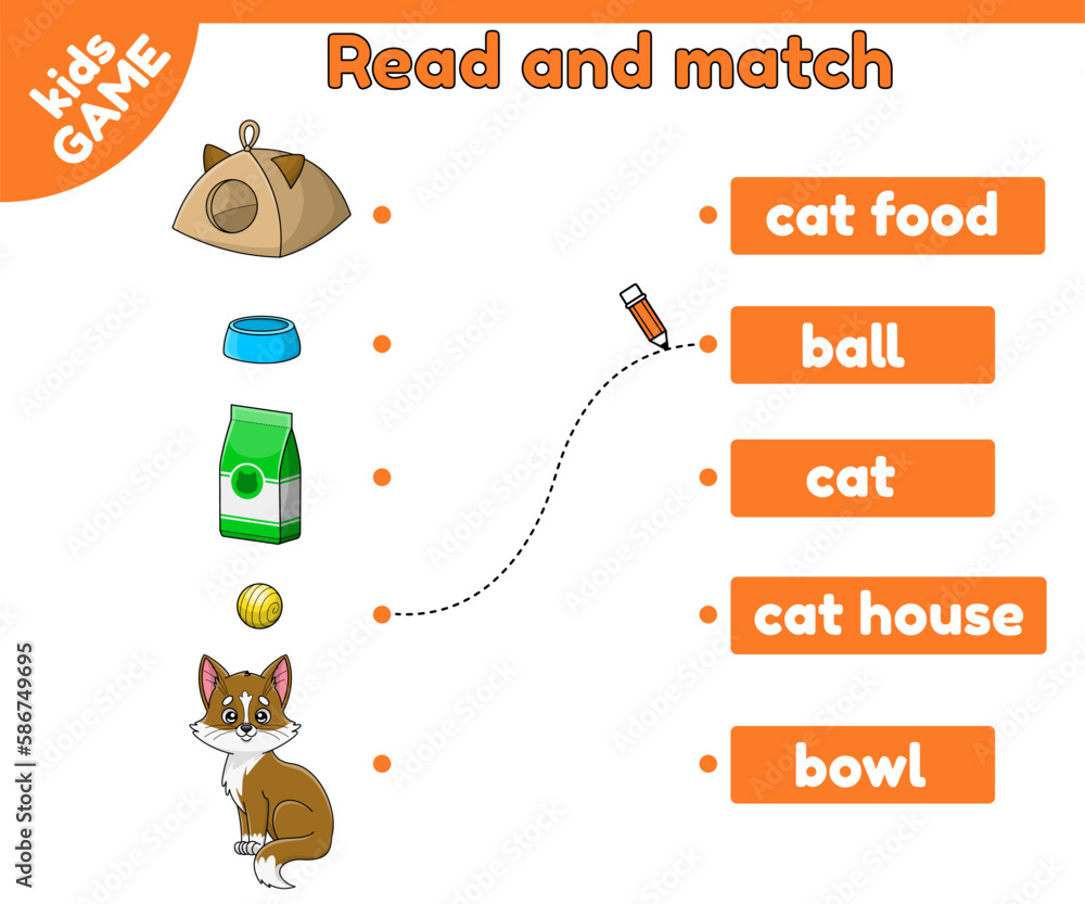 Educational game for kids. Read, match pictures and words. English ...