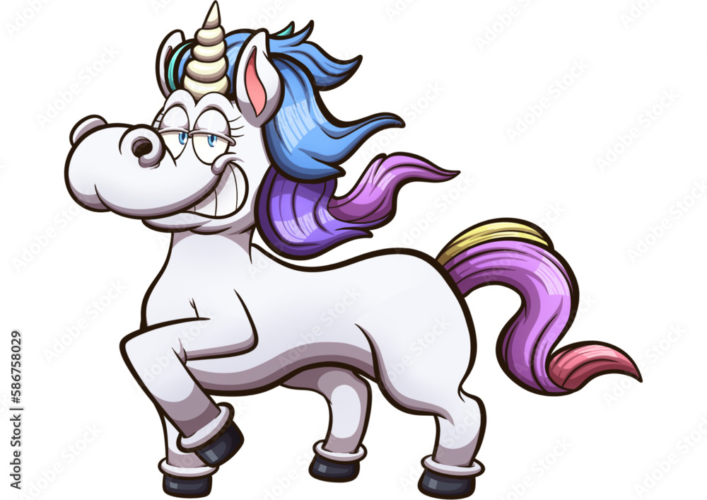Unicorn. Vector clip art illustration with simple gradients. All in one ...