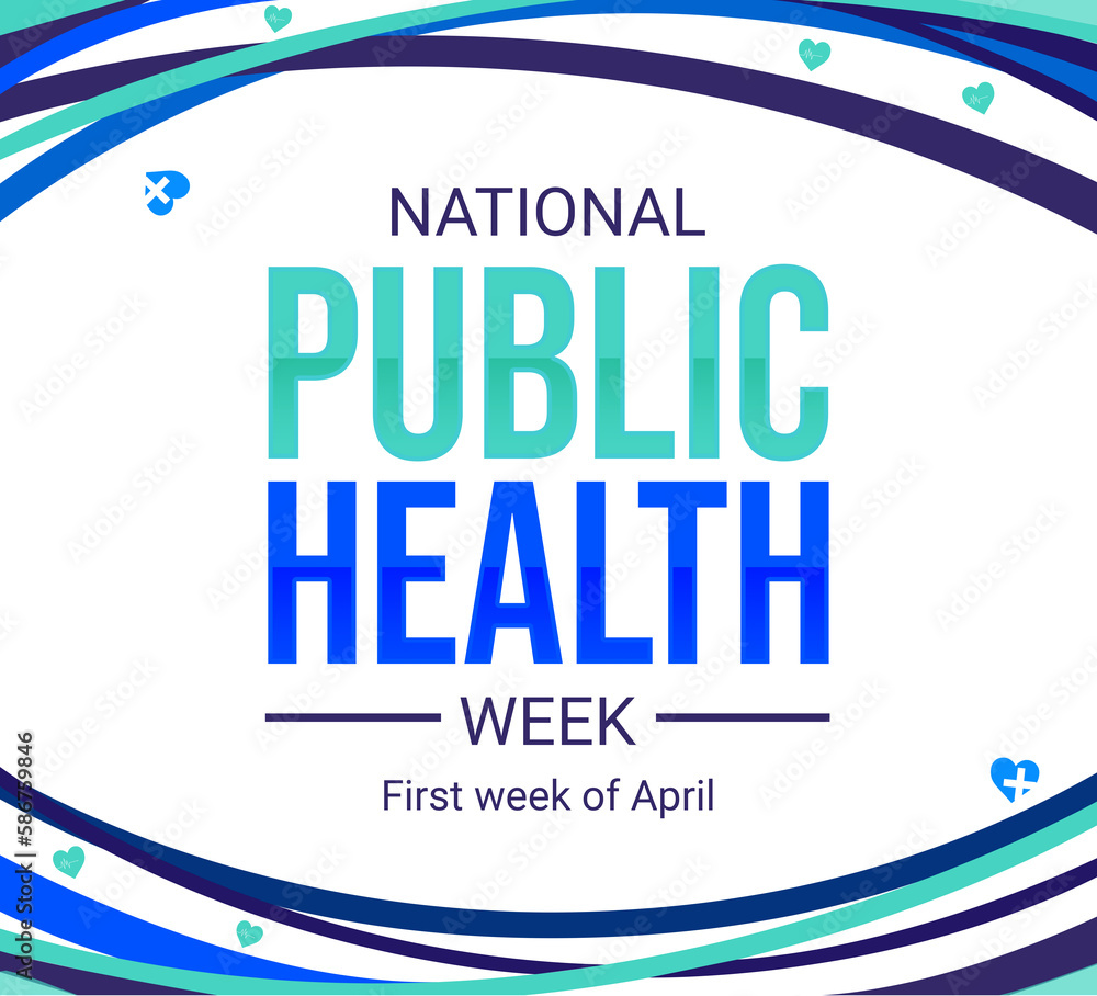 National Public Health week background design with typography and ...