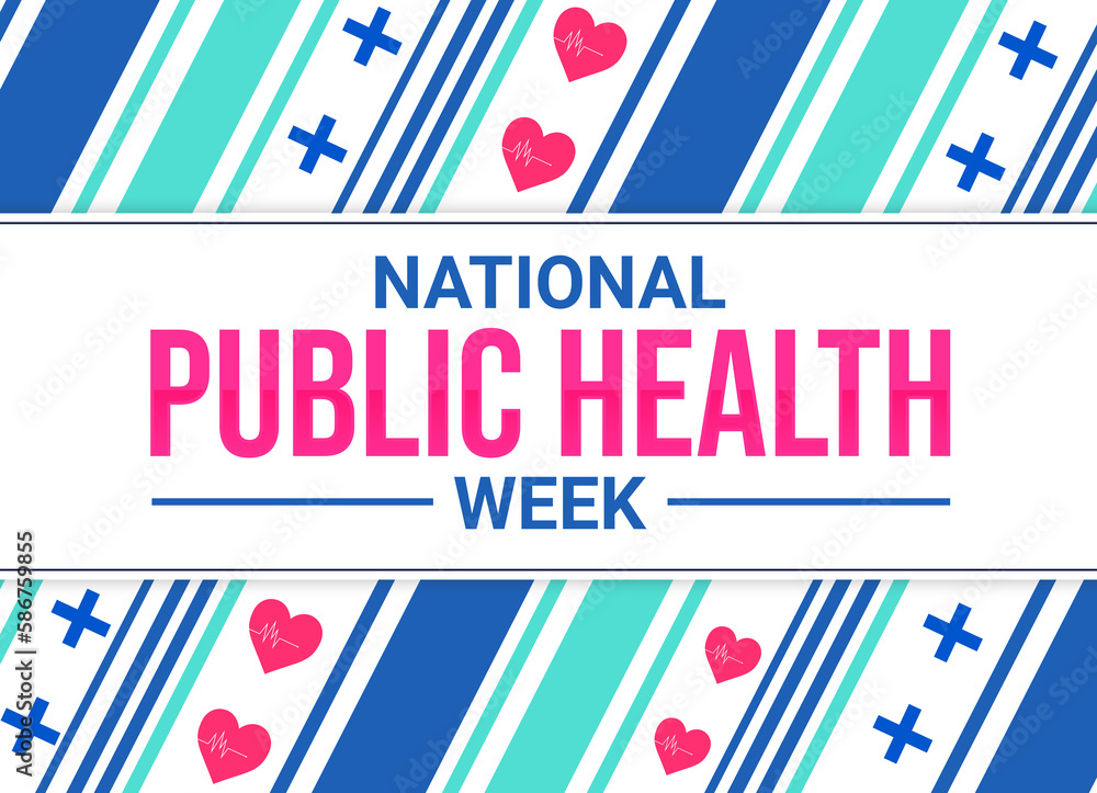 National Public Health Week Wallpaper design with typography and ...