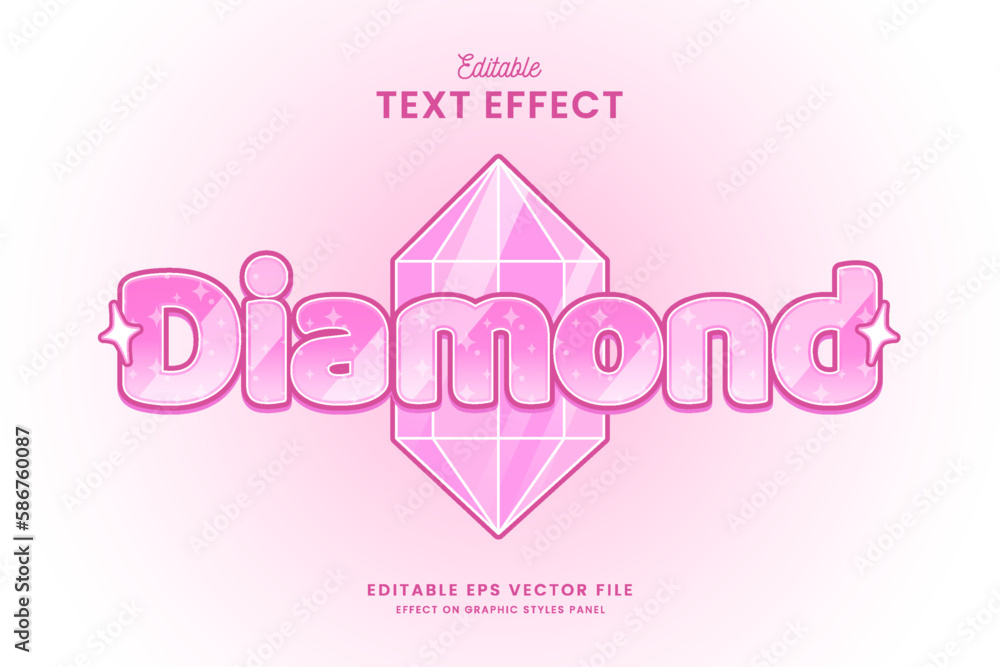 decorative editable diamond text effect vector design Stock Vector ...